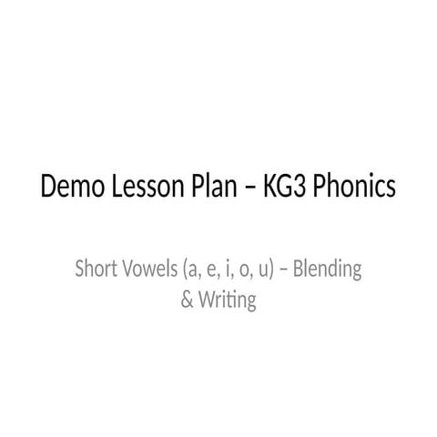 KG3 short vowels powerpoint presentation | PPTX