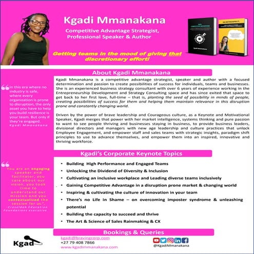 Kgadi Mmanakana OneSheet | PDF