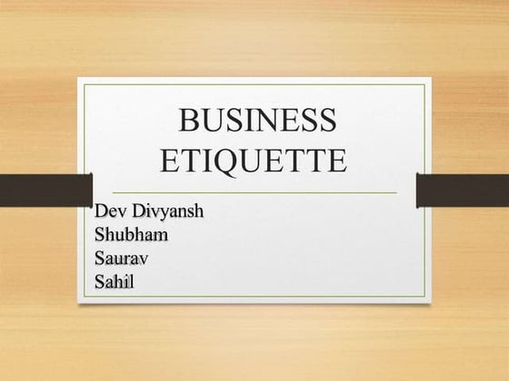 Etiquette | PPT