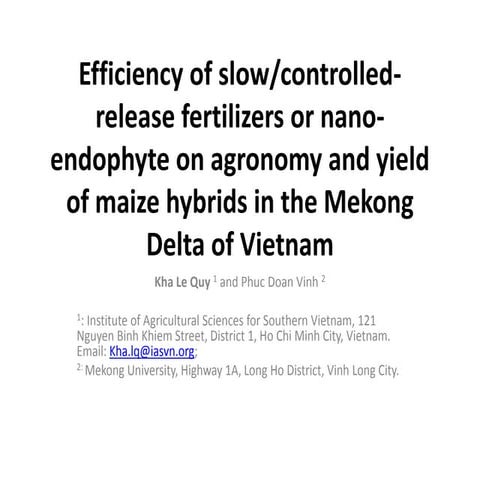Efficiency of slow/controlled-release fertilizers | PPTX