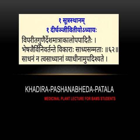 Khadira -Pashanabheda- Patala | PPTX