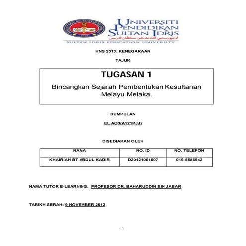 Khairiahabdulkadird20121061507hns2013 | PDF