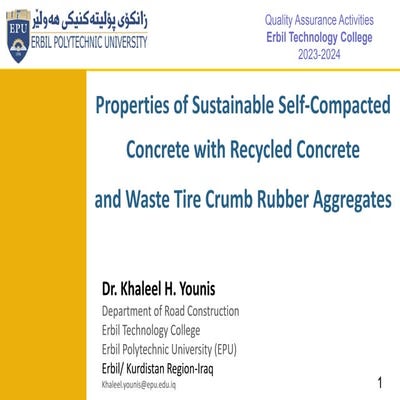 Sustainable Self-Compacted Concrete with recycled aggregates | PDF