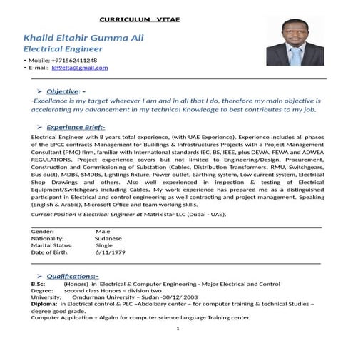Khalid -cv_electrical_engineer (2) | PDF