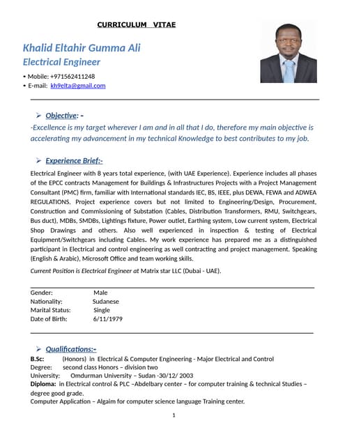 Electrical Inspector CV | DOC