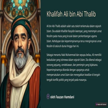 Khulafaurrasyidin Khalifah Ali bin Abi Thalib | PPTX