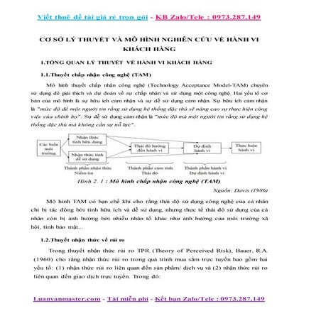 Khóa luận cơ sở lý thuyết và mô hình nghiên cứu về hành vi khách hàng.docx