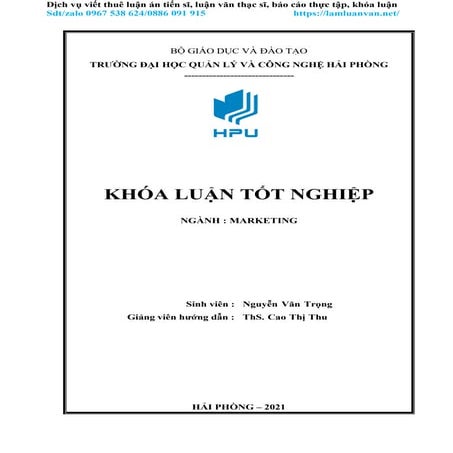 Đề Tài Khóa luận 2024 Một số giải pháp nhằm đẩy mạnh hoạt động marketing – mix tại công ty TNHH ...