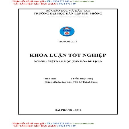 Khóa Luận Đánh Giá Tài Nguyên Du Lịch Nhân Văn Của Thành Phố Hưng Yên.docx