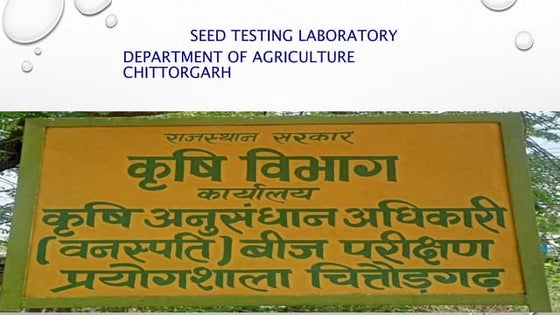 seed testing for quality assessment | PPTX | Agriculture | Industries