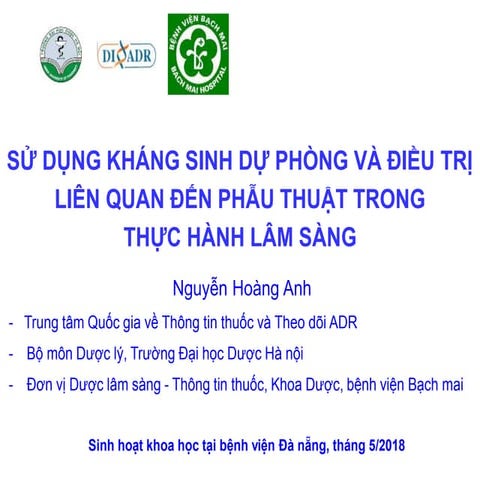 Khang sinh du phong va dieu tri lien quan den phau thuat BV Da nang 05 ...