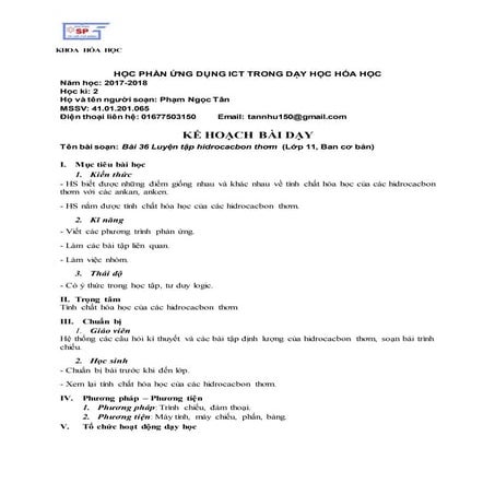 Bảng KHBD-NT | PDF