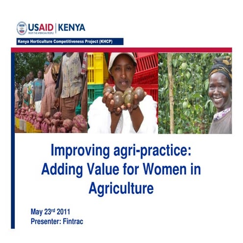 KHCP Value chain approach to gender | PDF | Agriculture | Industries