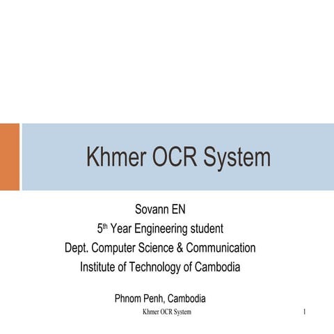 Khmer ocr using gfd_seminar_day | PPT