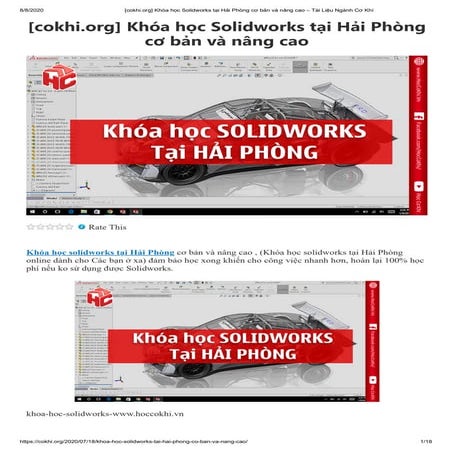 Giáo trình Solidwork toàn tập | PDF