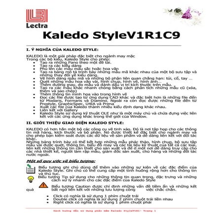 [Kho tài liệu ngành may] giáo trình sử dụng phần mềm kaledo style | PDF