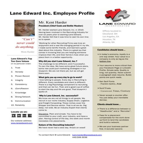 Kent Harder Profile | PDF