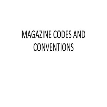 Magazine codes and conventions | PPTX