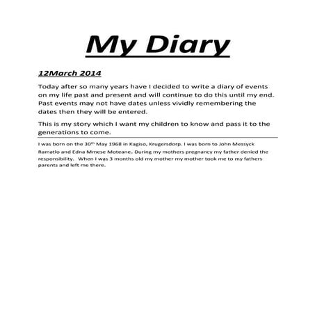 My diary | DOCX