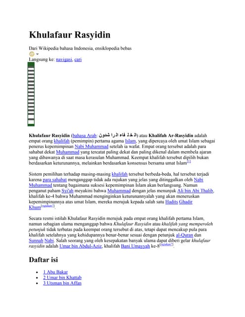 Power point SKI tentang Khulafaur-rasyidin | PPT