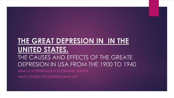 The Great Depression | PPT
