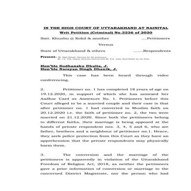 Khushbu v state of uttarakhand | PDF