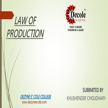 Law of Production | PPTX