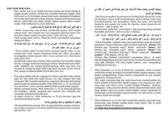 Naskah pidato; berbakti kepada kedua orang tua | DOCX