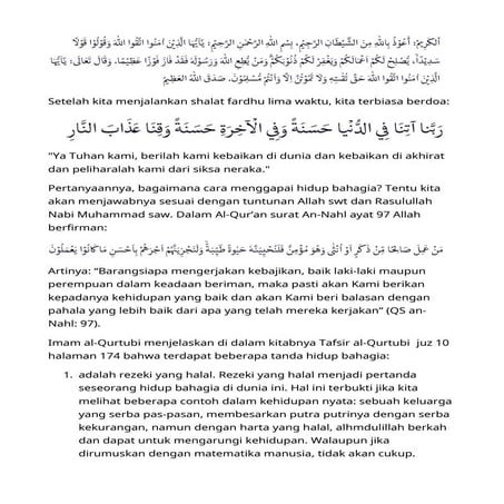 Khutbah Jumat, khutbah tentang menggapai kebahagiaan | PDF
