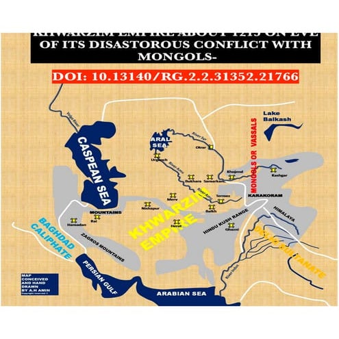 Khwarzim Empire in 1215 | PDF