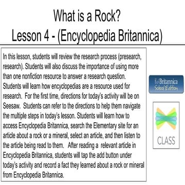 Lesson 4 what is a rock (online encyclopedias) | PPT