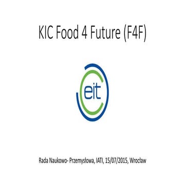 KIC food 4 future | PDF