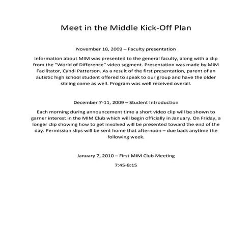 Kick Off Information | DOCX