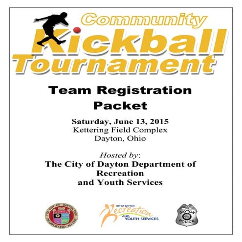 Dayton Kickball Tournament 2015 (Registration Packet) | PDF