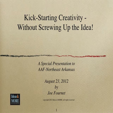 Kick Starting Creativity | PPT