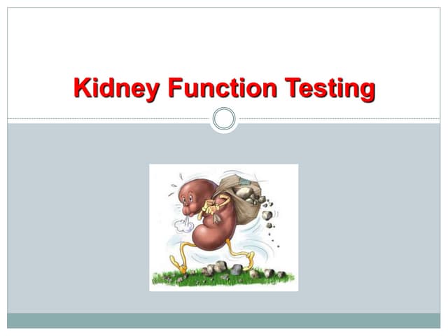 Renal Function Tests (RFT) | PPTX