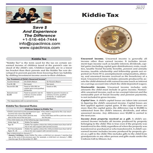 Kiddie tax 2021 | PDF