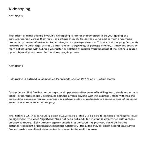 Kidnapping | PDF