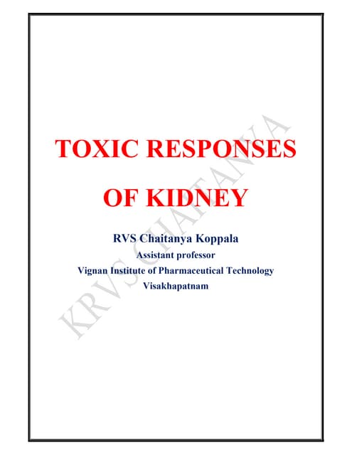 TOXIC RESPONSES OF BLOOD AND BLOOD CELLS | PDF