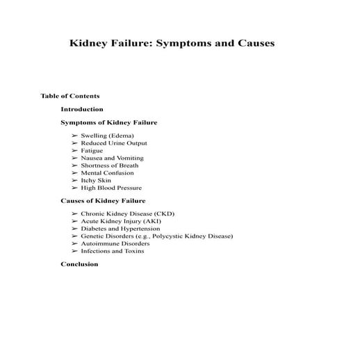 kidney- failure- symptoms- and- causes . | PDF