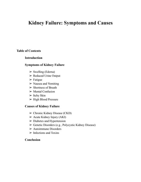ACUTE KIDNEY FAILURE: A comprehensive study | PPT