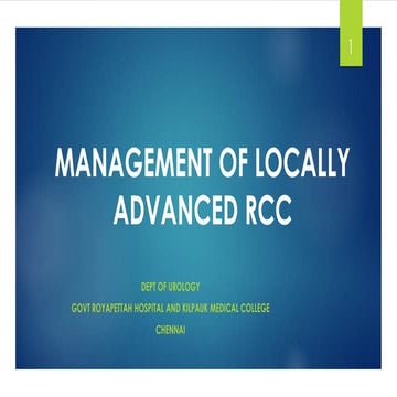 MANAGEMENT OF LOCALLY ADVANCED RENAL CELL CARCINOMA | PDF