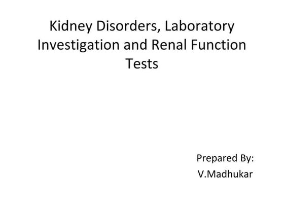 Renal Function Test | PPTX