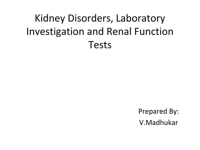 Renal Function Test | PPTX