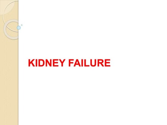 CHRONIC KIDNEY DISEASE CAUSES, PATHOPHYSIOLOGY, CLINICAL PRESENTATION ...
