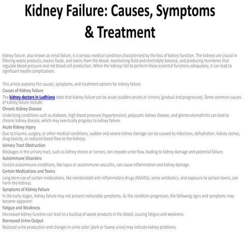 Kidney Failure Causes, Symptoms & Treatment.pptx