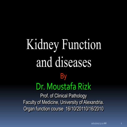 Kidney Function and diseases | PPTX