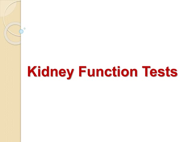 Renal Function Test | PPTX