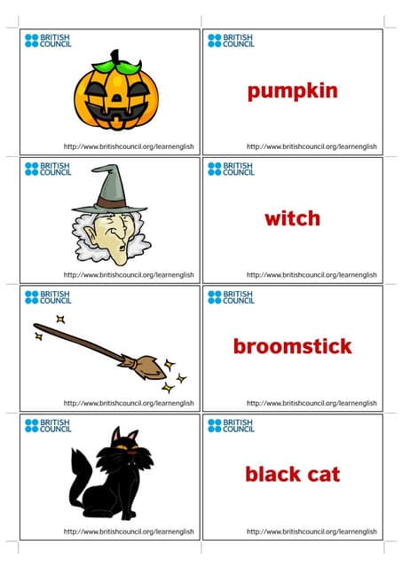 Kids Flashcards Halloween 1 | PDF