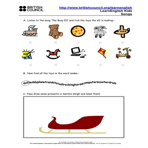 Kids songs-busy-elf-activity[1] | PDF